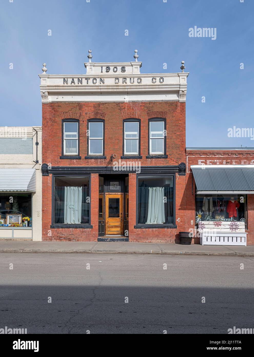 Nanton, Alberta, Canada – March 17, 2022: Exterior view of the “Primal ...
