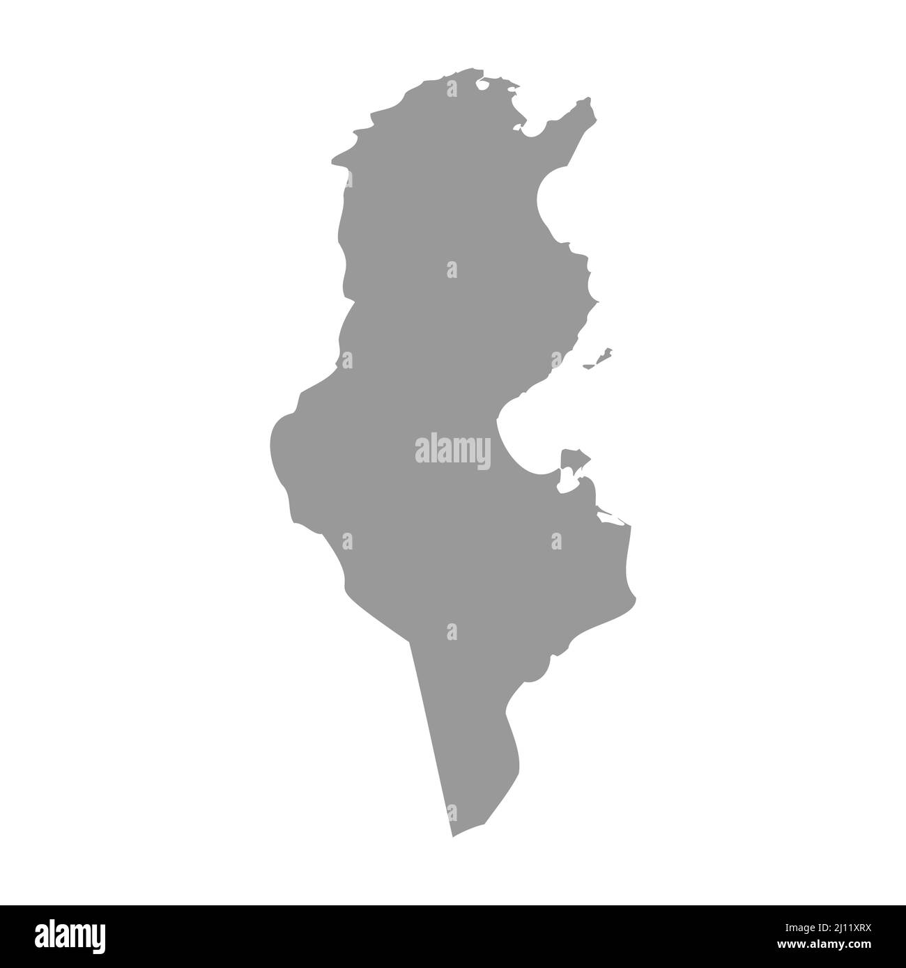 Tunisia vector country map silhouette Stock Vector Image & Art - Alamy