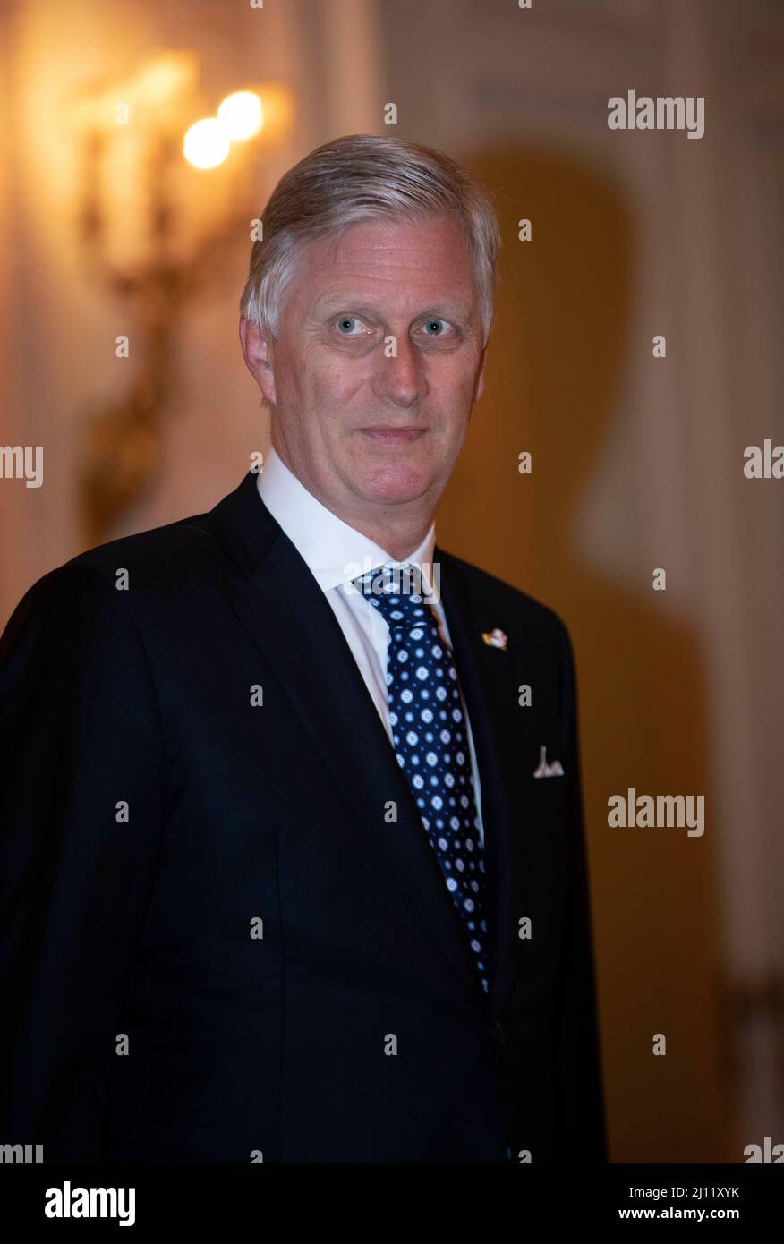 Brussel, Belgien. 21st Mar, 2022. King Filip of Belgium at the Royal ...
