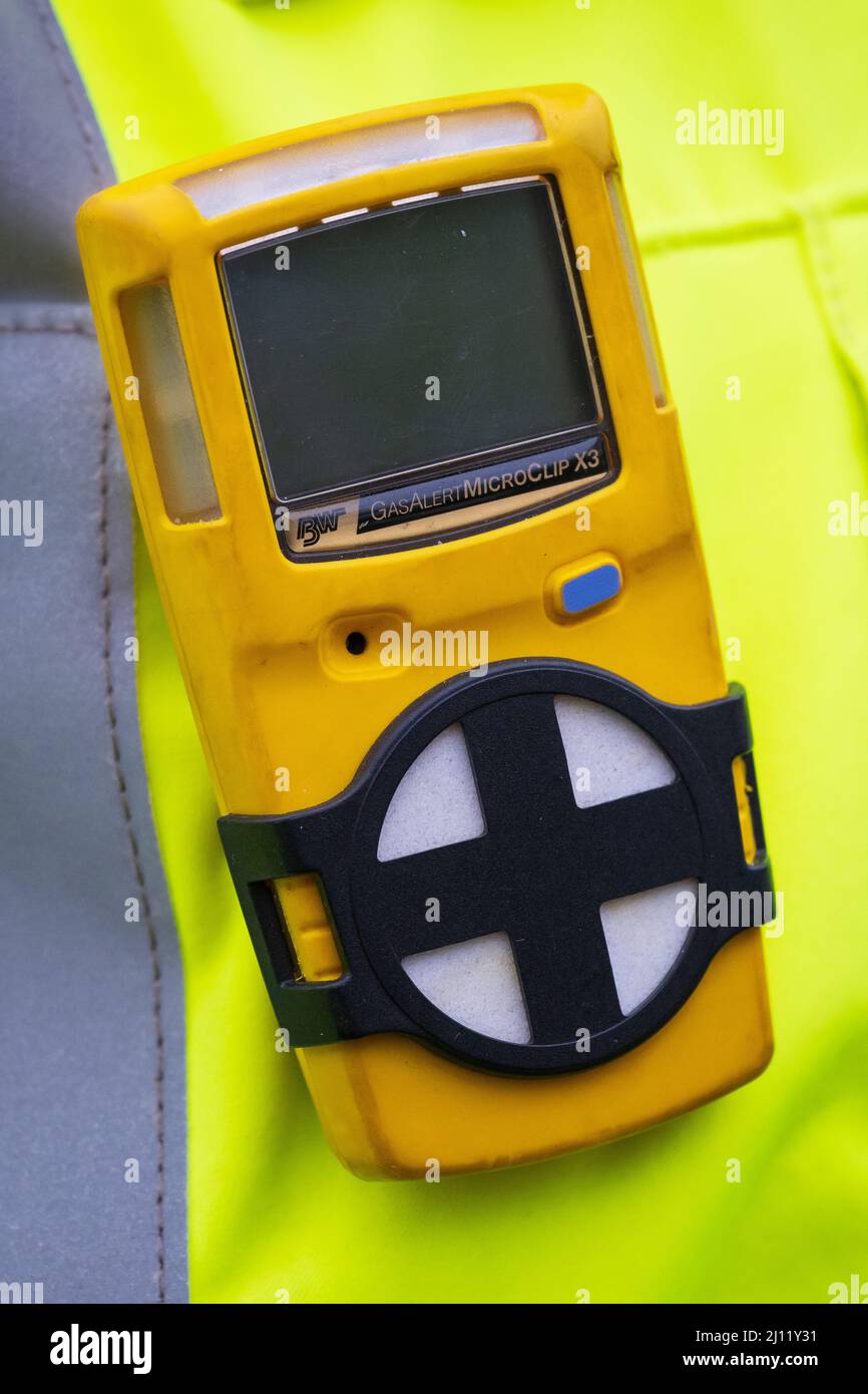 A close-up of a body-worn gas detector Stock Photo - Alamy