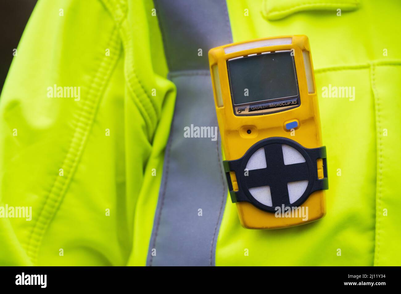 A close-up of a body-worn gas detector Stock Photo - Alamy