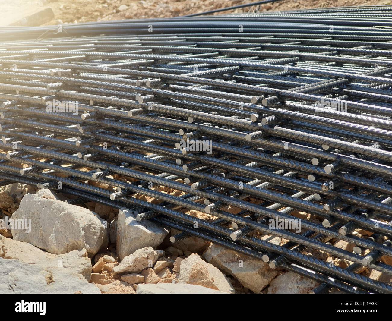Iron reinforcement. Steel Rebars for reinforced concrete construction ...