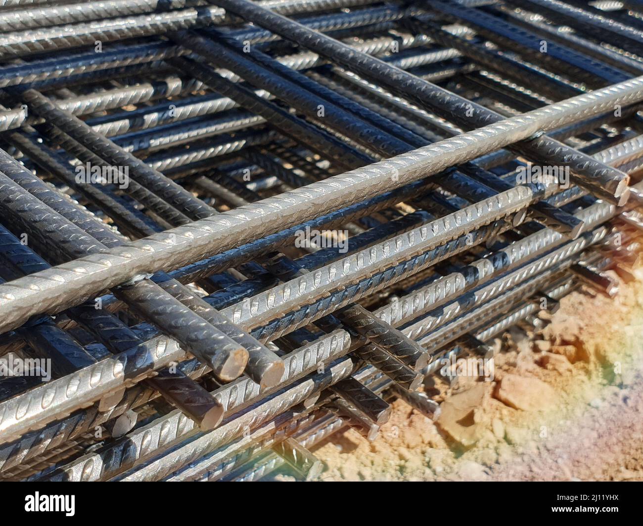 Iron reinforcement. Steel Rebars for reinforced concrete construction ...