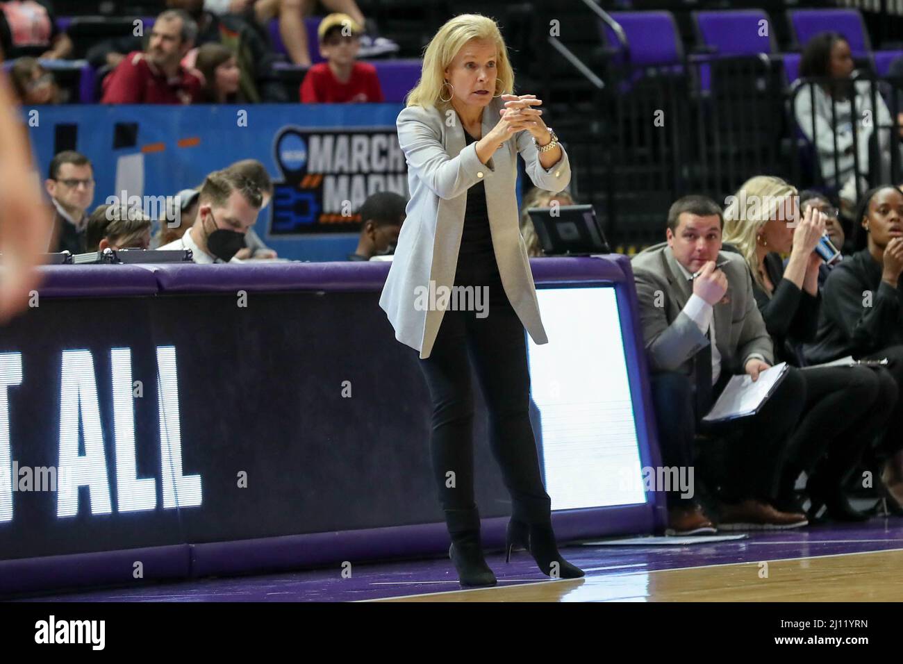 March 17, 2022: Florida St. Head Coach Sue Semrau coaches her team ...