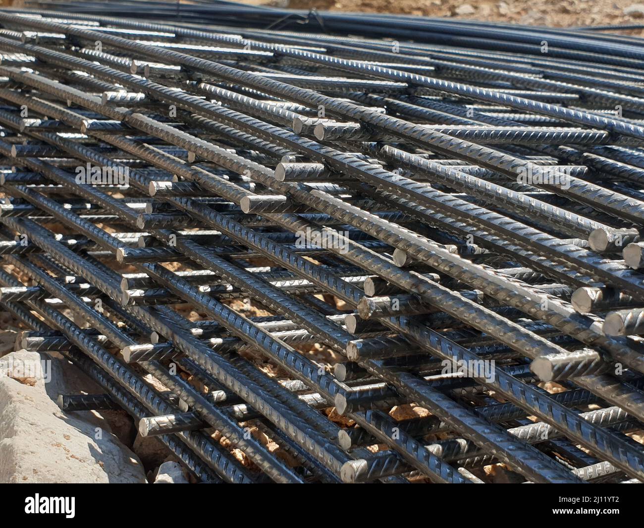 Iron reinforcement. Steel Rebars for reinforced concrete construction ...