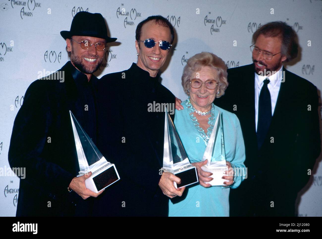 Los Angeles, CA. USA. Barry Gibb, Robin Gibb, and Maurice Gibb and ...