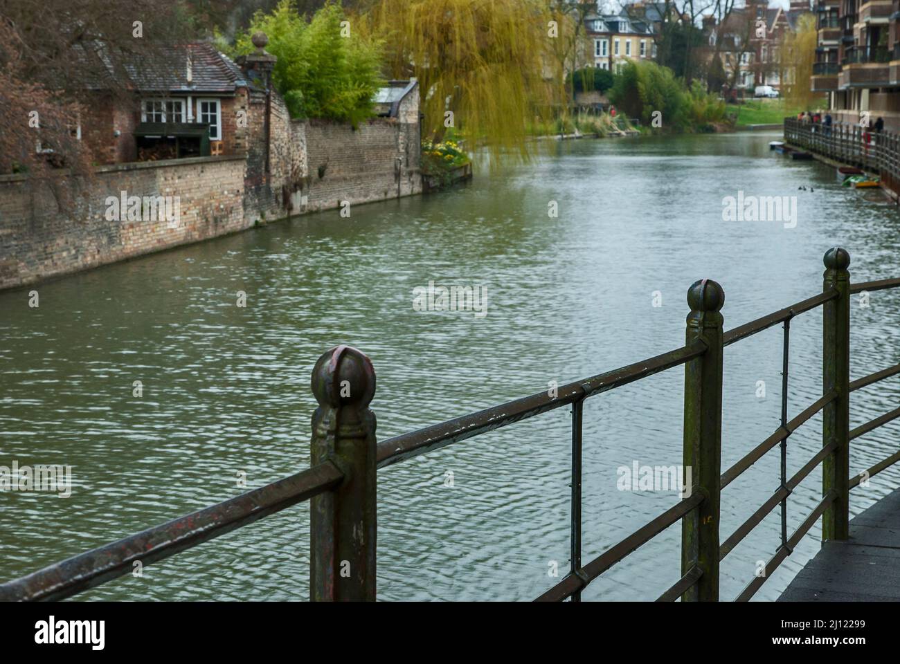 Old English town riverside view in cloudy day Stock Photo - Alamy