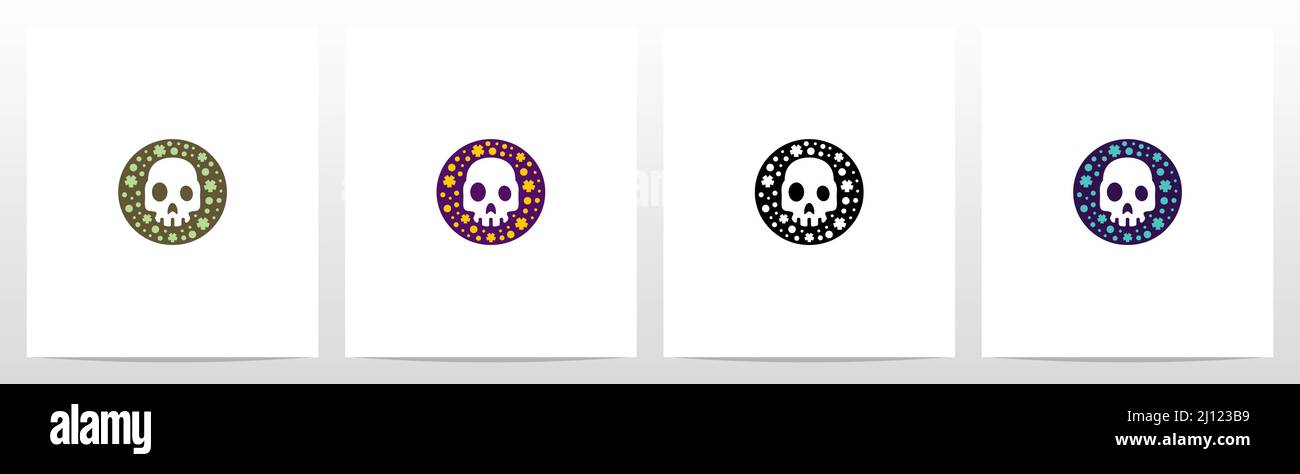 Spooky Skull On Letter Logo Design O Stock Vector Image & Art - Alamy