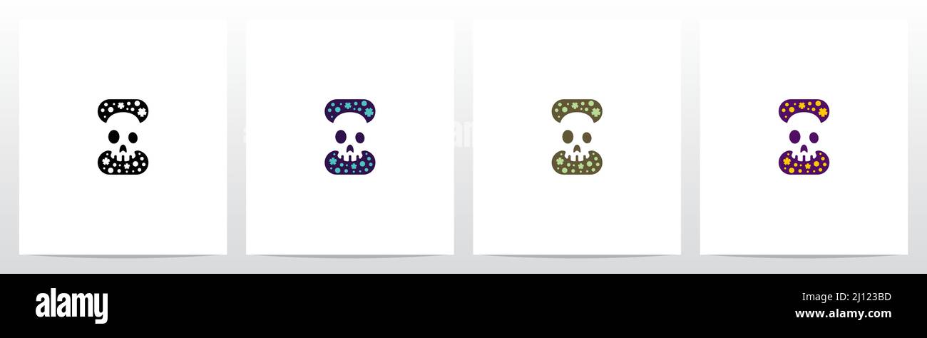 Spooky Skull On Letter Logo Design I Stock Vector Image & Art - Alamy