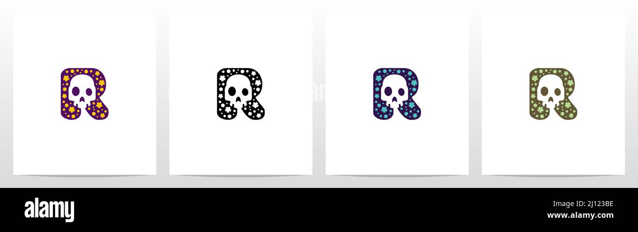 Spooky Skull On Letter Logo Design R Stock Vector Image & Art - Alamy