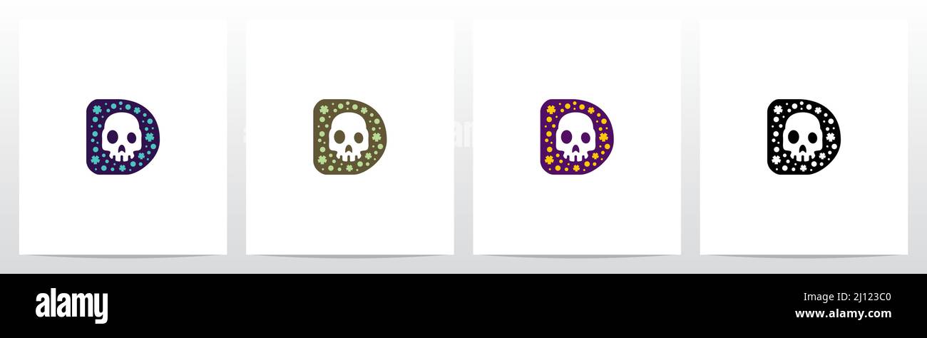 Spooky Skull On Letter Logo Design D Stock Vector Image & Art - Alamy