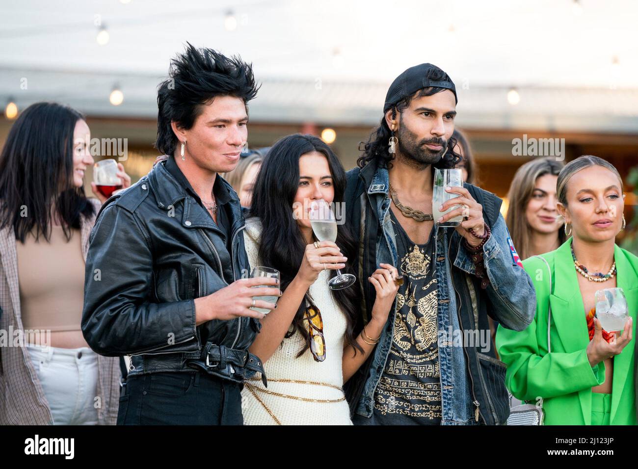 BYRON BAES, front, from left: Cai Leplaw, Jessica Johansen-Bell, Simba Ali, Saskia Wotton, 'Not ...