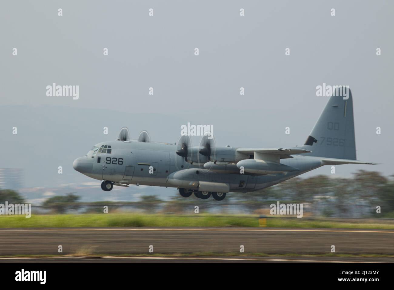 U.S. Marine Corps KC-130J Hercules assigned to Marine Aerial Refueler ...
