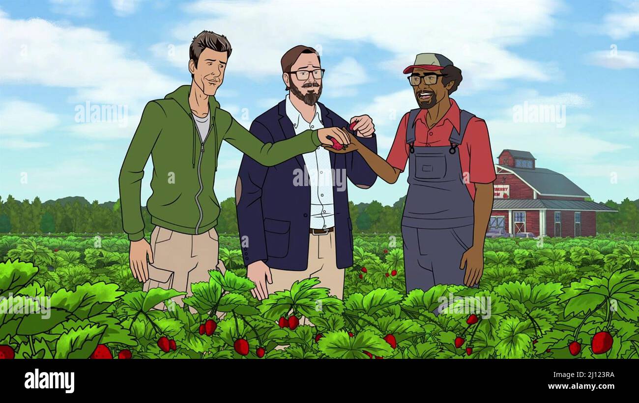 DICKTOWN, David Purefoy (left - voice: David Rees), John Hunchman (center - voice: John Hodgman ...