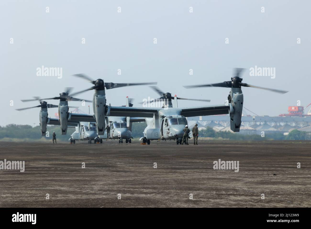 U.S. Marine Corps MV-22B Ospreys assigned to Marine Medium Tiltrotor ...