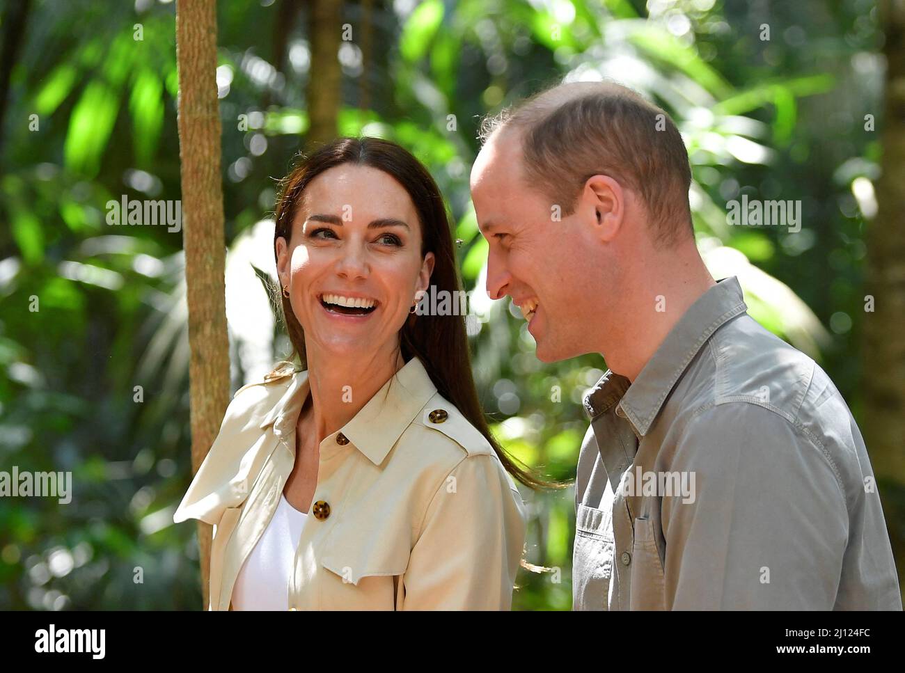 The Duke and Duchess of Cambridge share a light moment as they meet ...