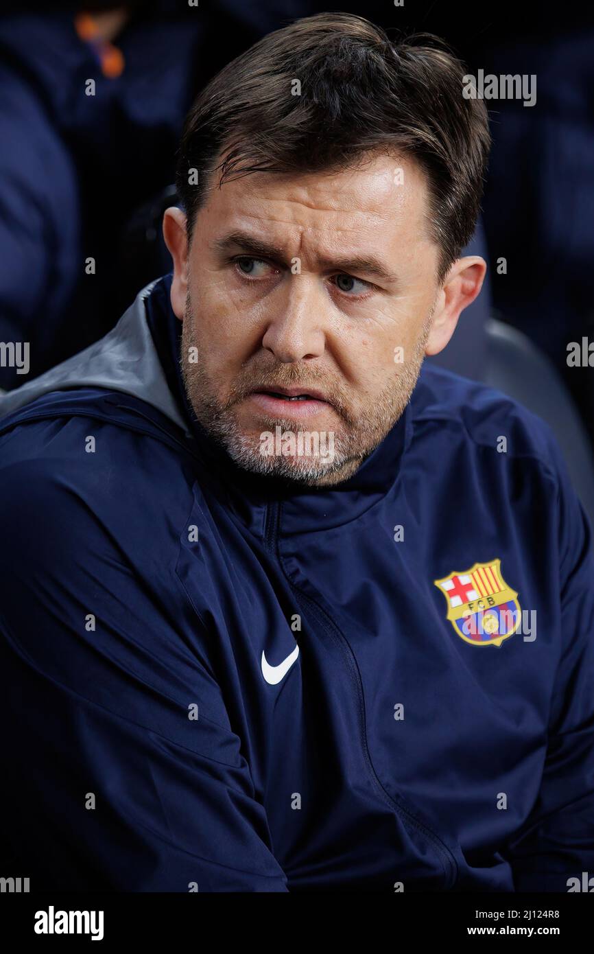 BARCELONA - FEB 27: The assistant coach Sergio Alegre during the La Liga match between FC ...