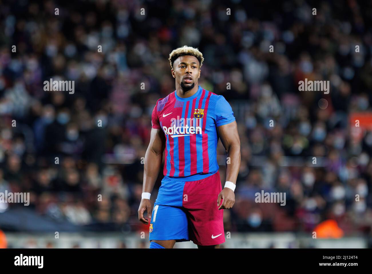 BARCELONA - FEB 27: Adama Traore in action during the La Liga match ...