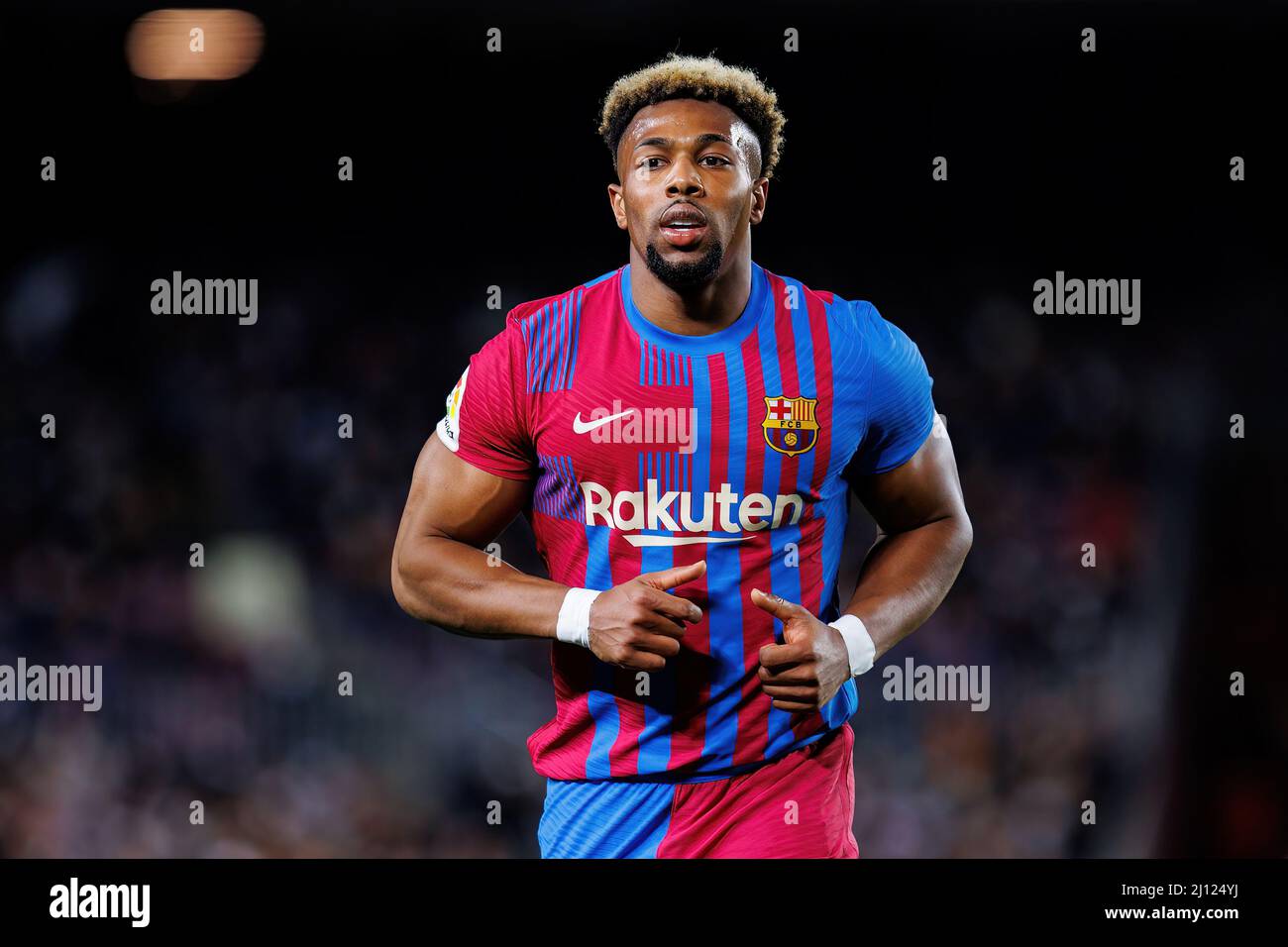BARCELONA - FEB 27: Adama Traore in action during the La Liga match ...