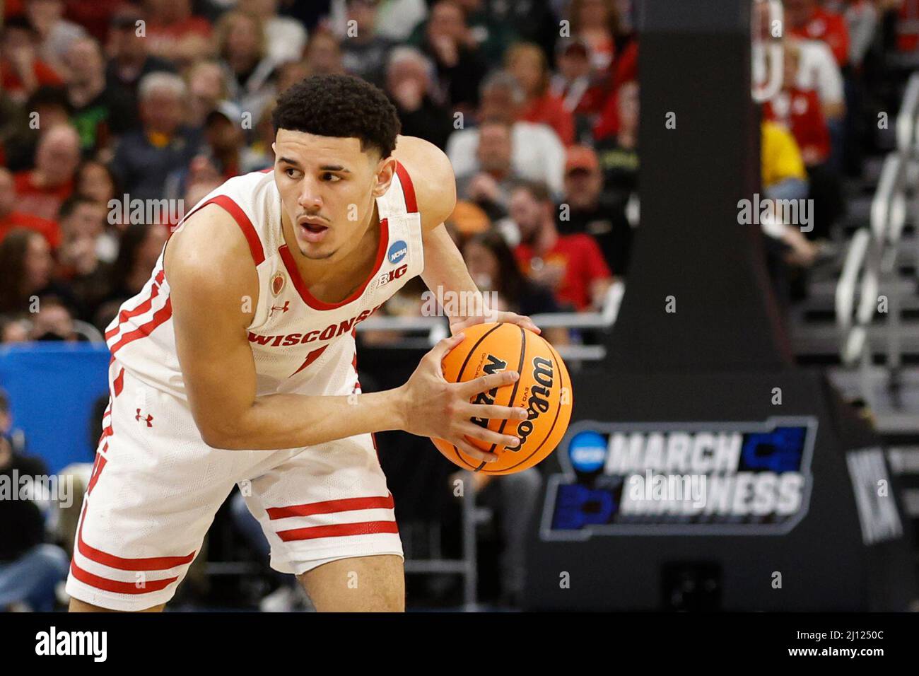Milwaukee, WI, USA. 20th Mar, 2022. Wisconsin Badgers guard Johnny ...