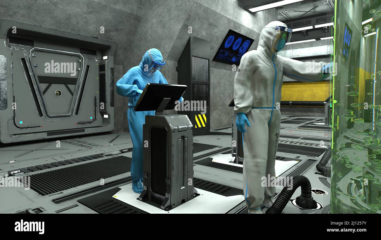3D-illustration of an alien biologic laboratory Stock Photo - Alamy