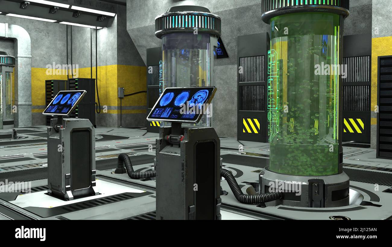 3D-illustration of an alien biologic laboratory Stock Photo - Alamy