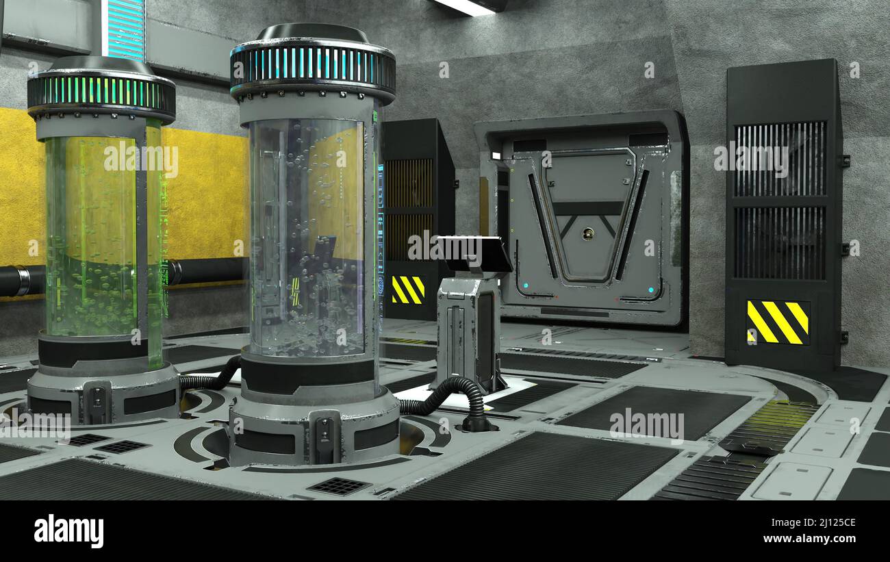 3D-illustration of an alien biologic laboratory Stock Photo - Alamy