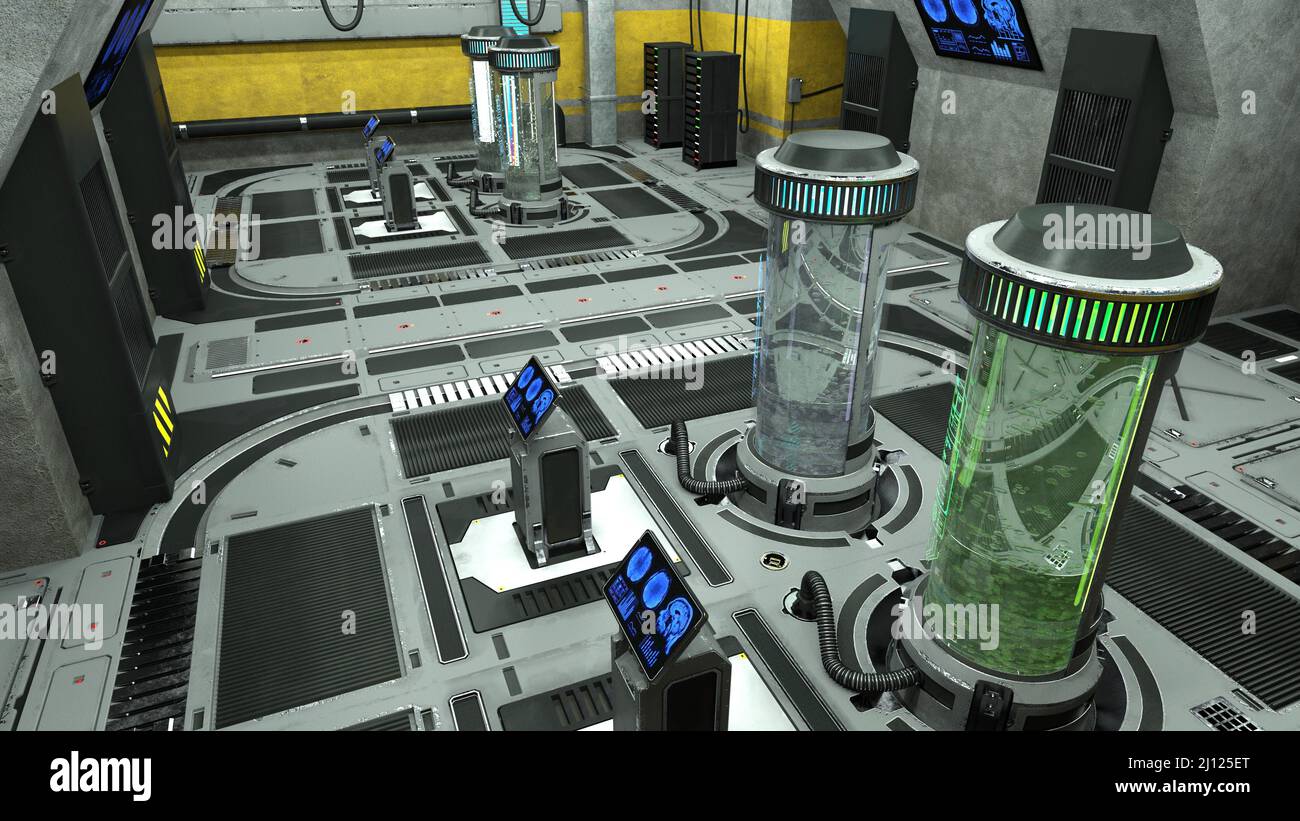 3D-illustration of an alien biologic laboratory Stock Photo - Alamy