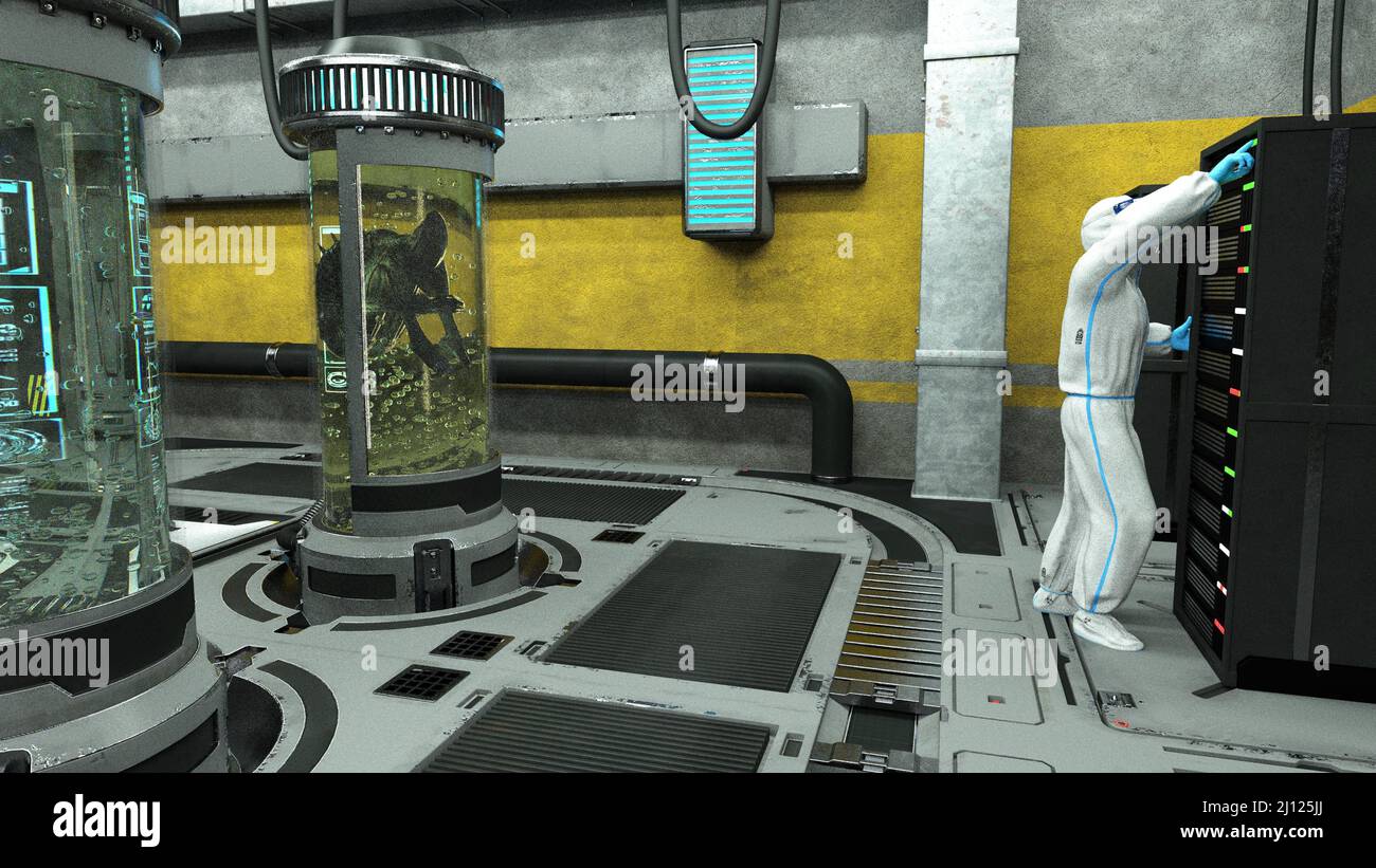 3D-illustration of an alien biologic laboratory Stock Photo - Alamy
