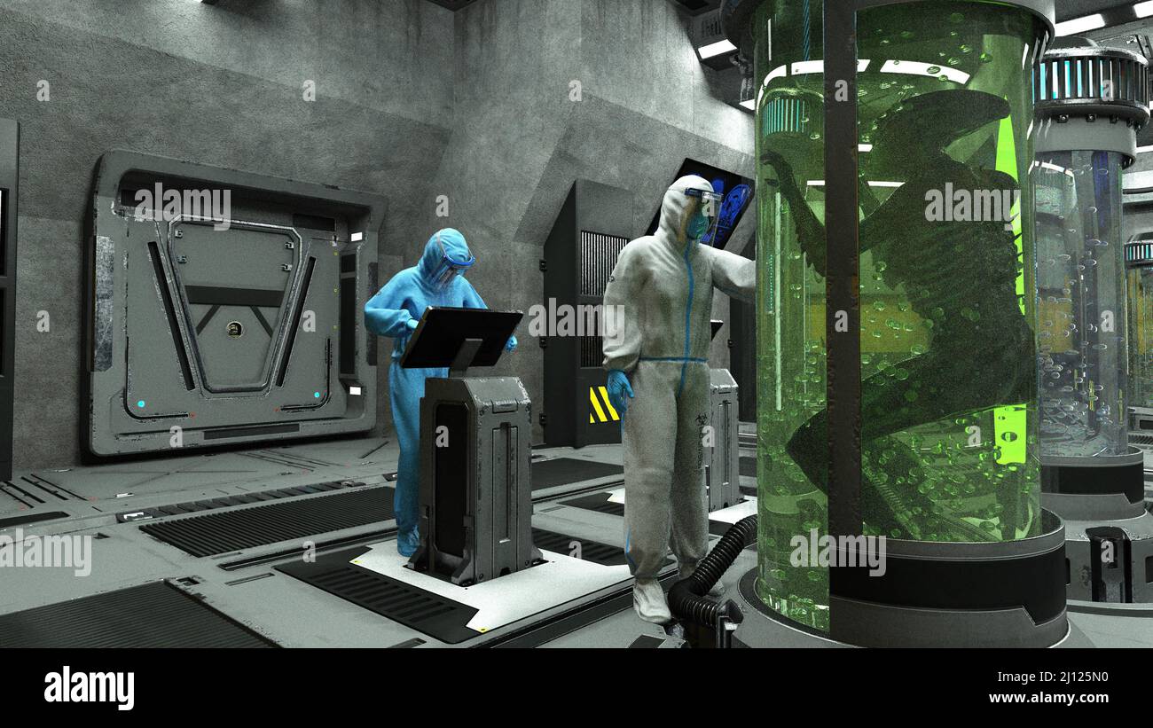 3D-illustration of an alien biologic laboratory Stock Photo - Alamy