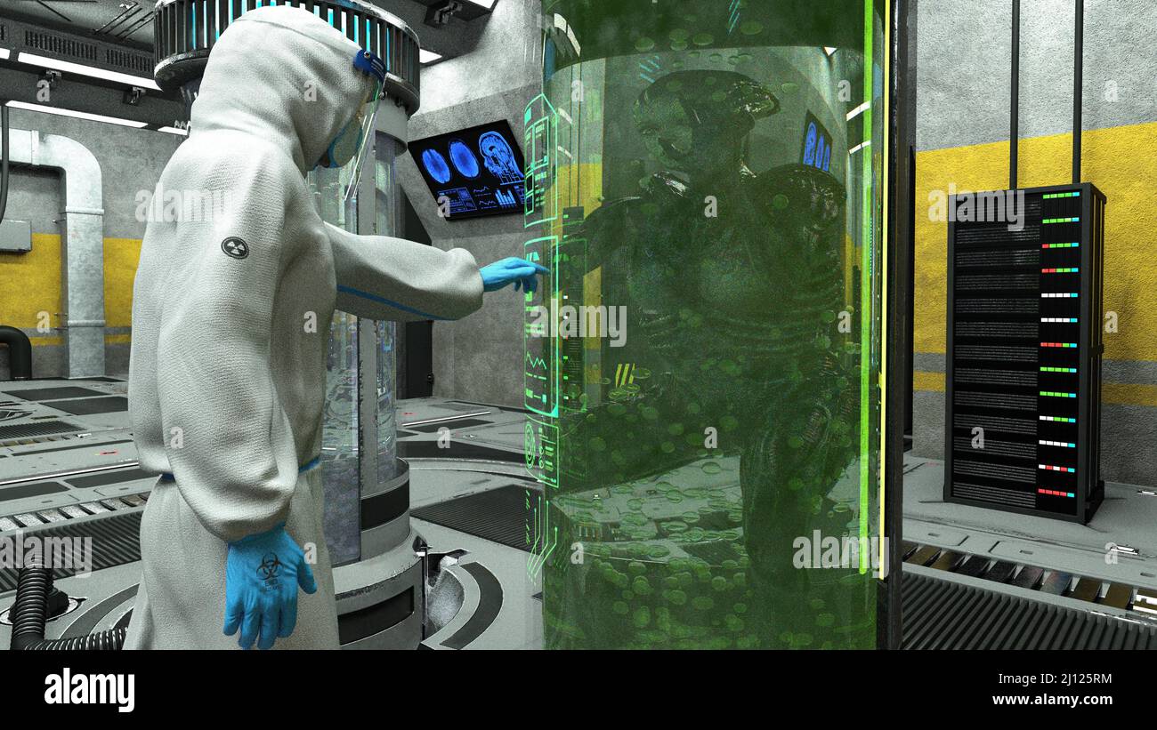 3D-illustration of an alien biologic laboratory Stock Photo - Alamy
