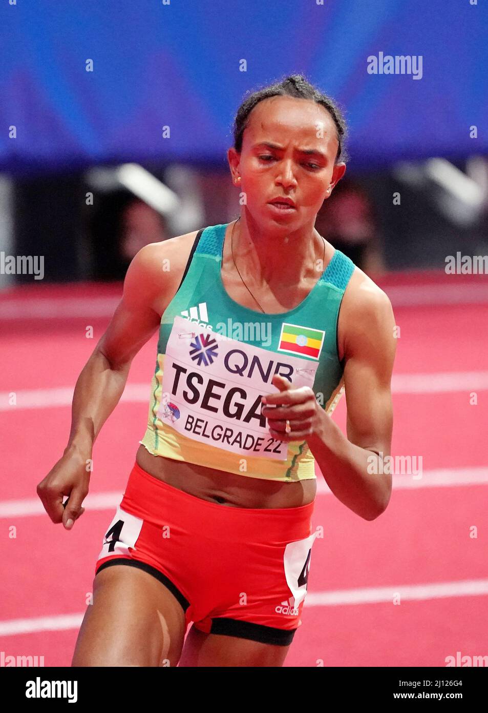 Gudaf Tsegay (ETH) in action in 1500m women Round 1 during World ...