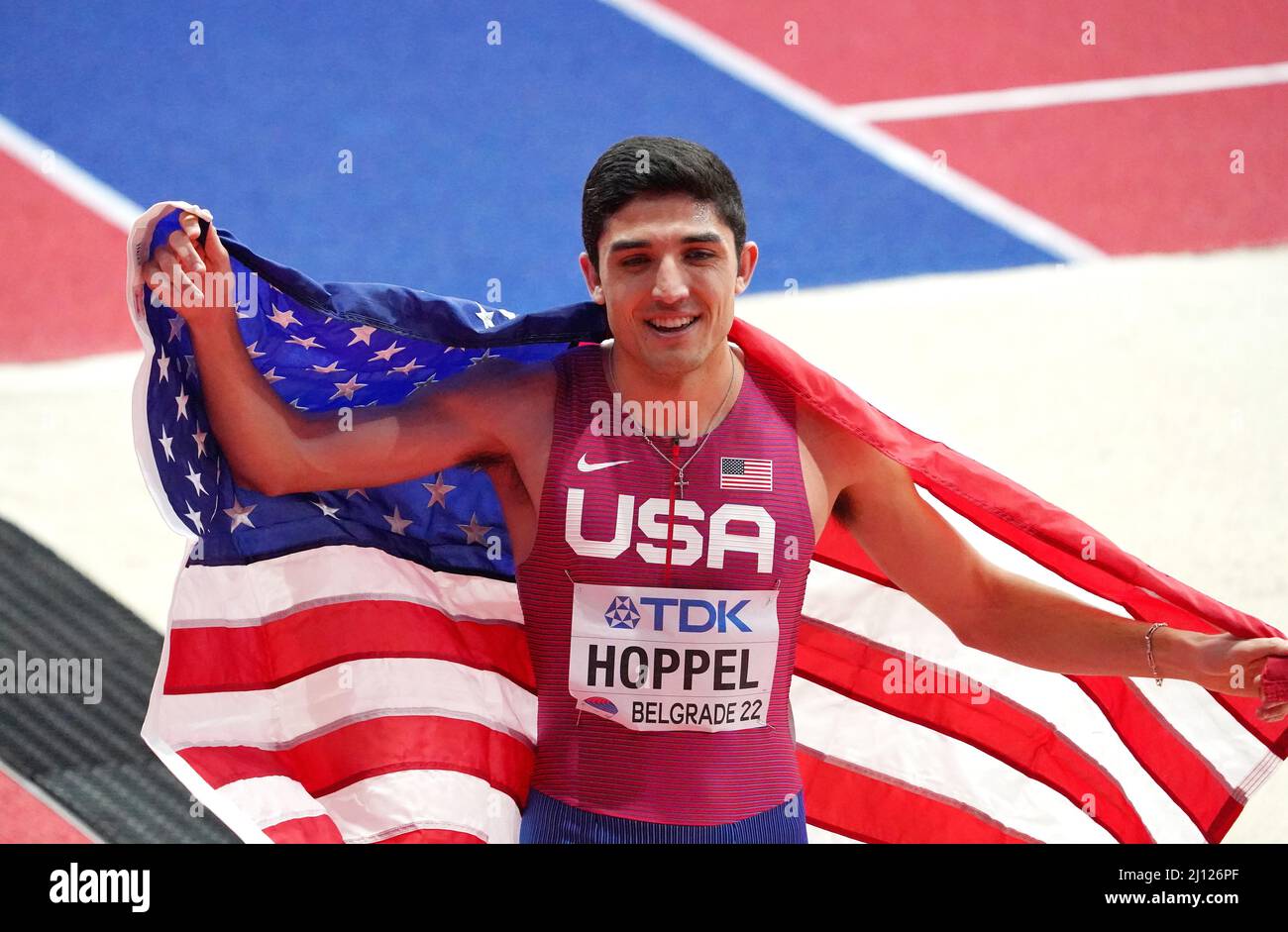 Bryce Hoppel (USA) after 800m final men during World Athletics Indoor Championships March 19 ...
