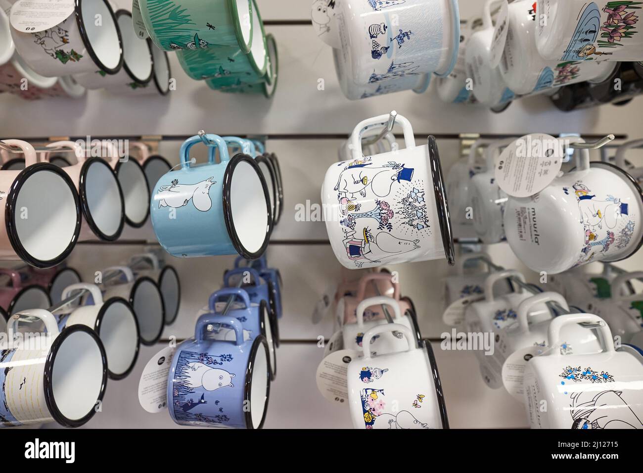 Moomins themed mug in a shop Stock Photo - Alamy