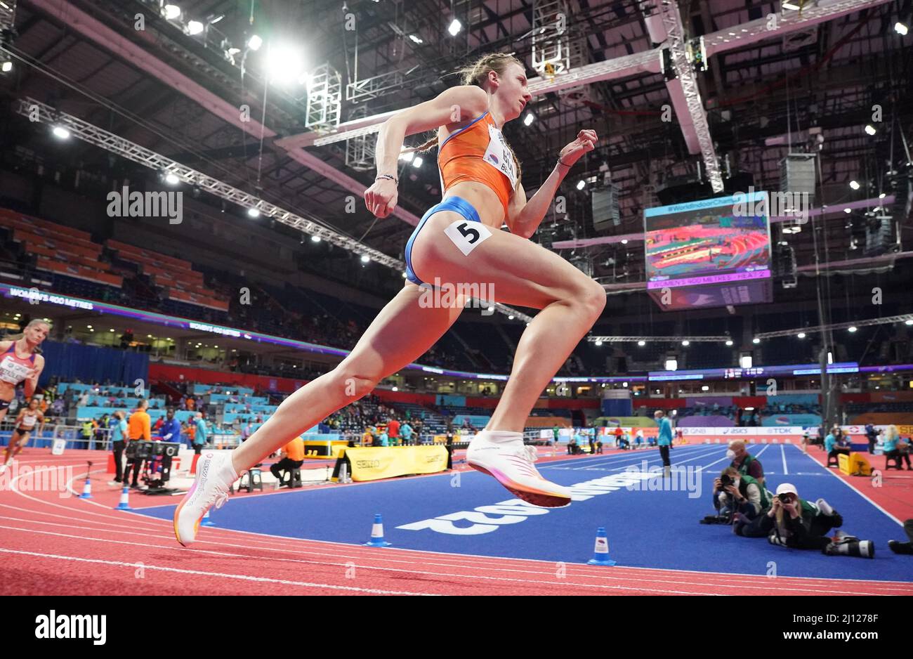 Femke Bol (NED) in action in 400m women Round 1 during World Athletics ...