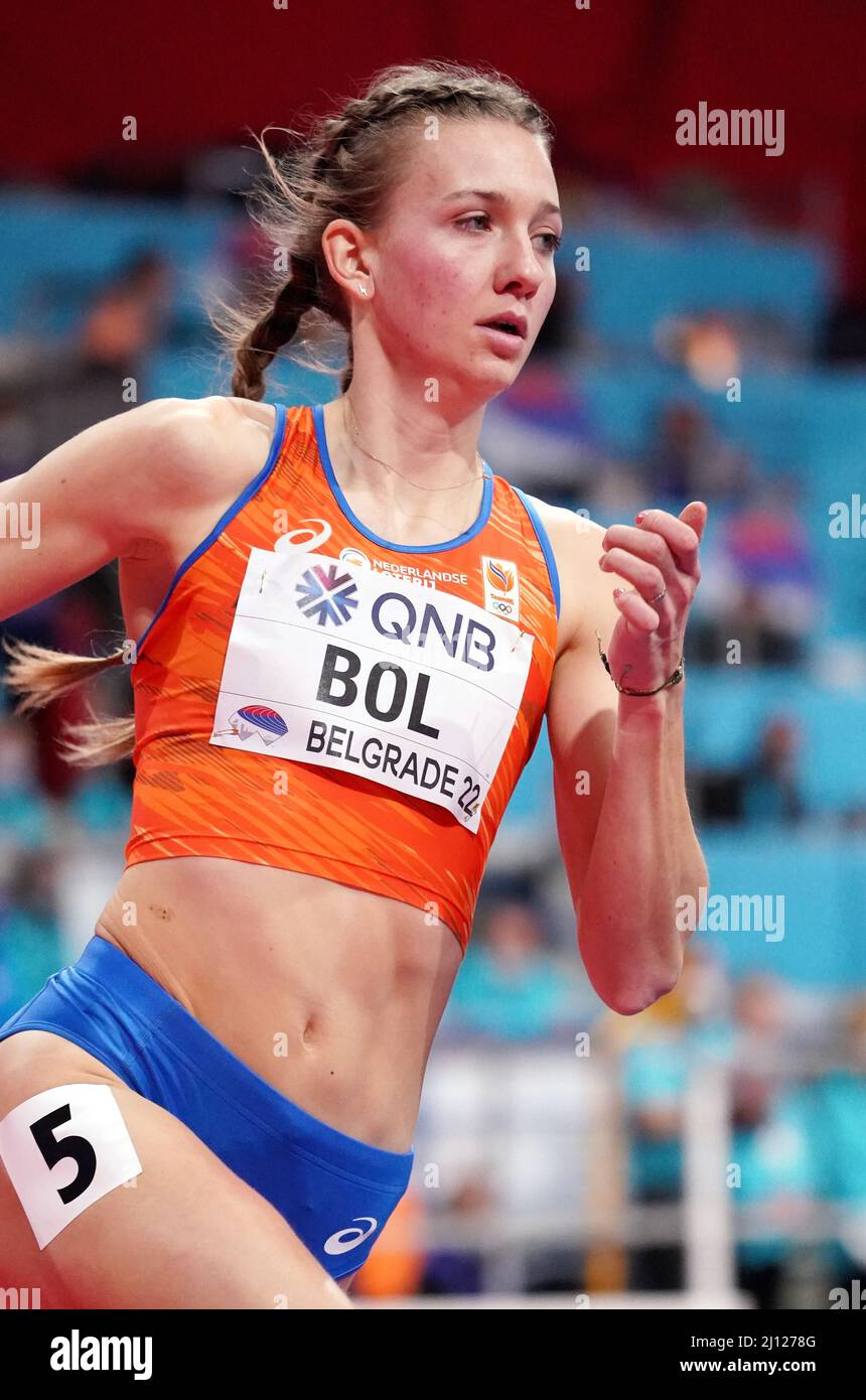 Femke Bol (NED) in action in 400m women Round 1 during World Athletics ...