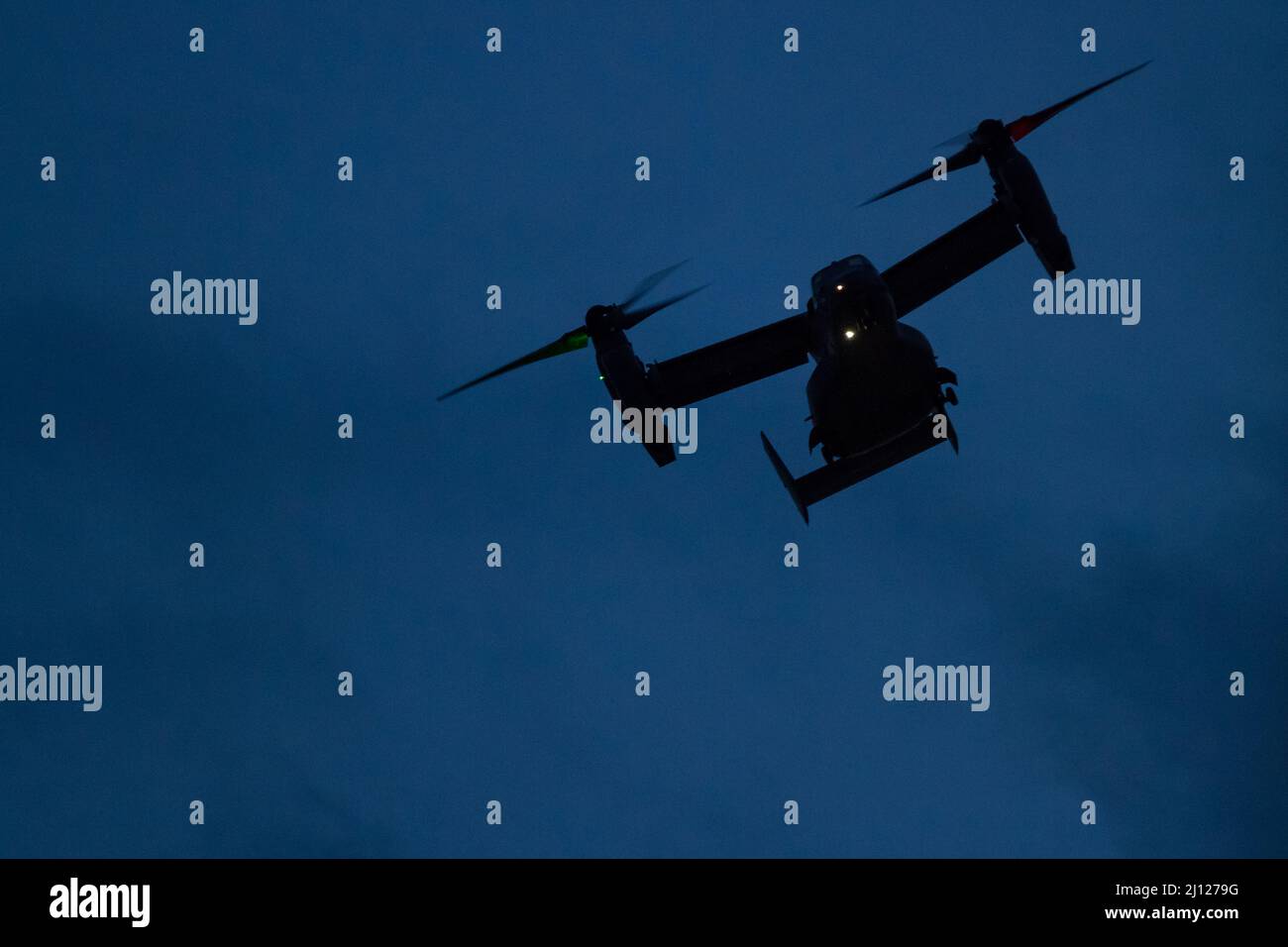 A Bell Boeing V22 Osprey tilt-rotor aircraft with the United States ...