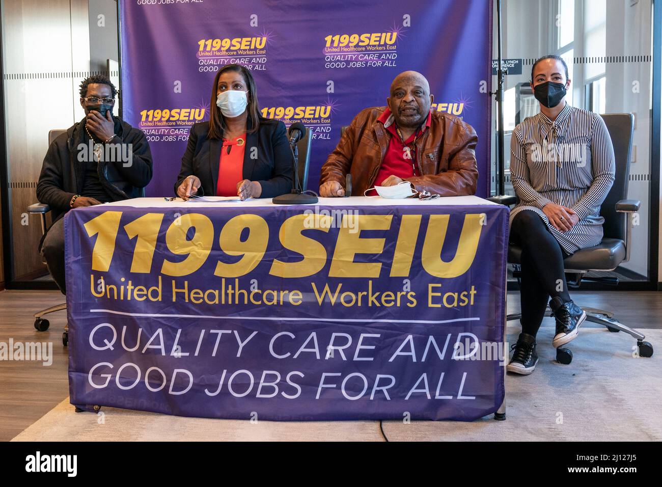New York, NY - March 21, 2022: George Grisham President of 1199SEIU ...