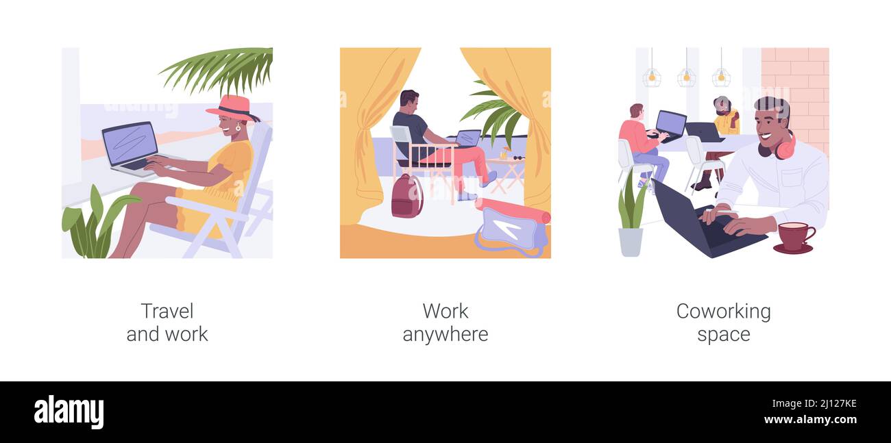 Working abroad illustration Cut Out Stock Images & Pictures - Alamy