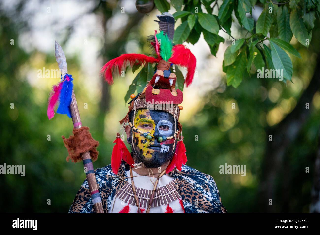 Guests in indigenous costumes at the reception hosted by the Governor ...