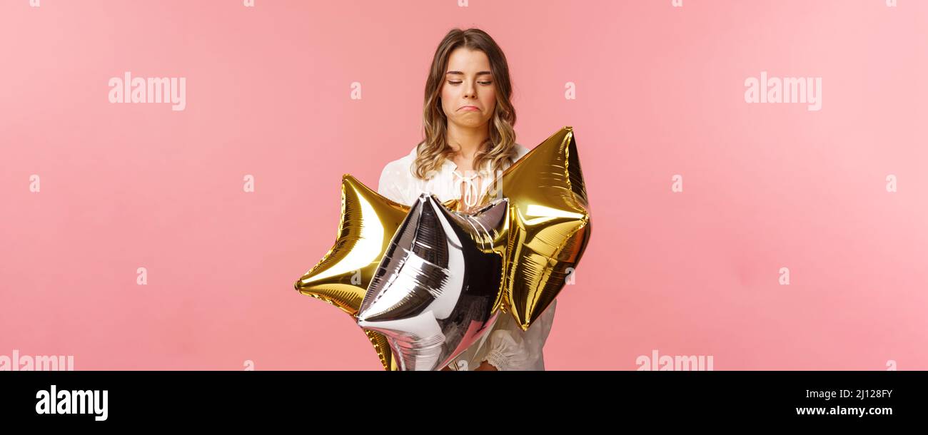 Holidays, celebration and women concept. Portrait of satisfied good ...