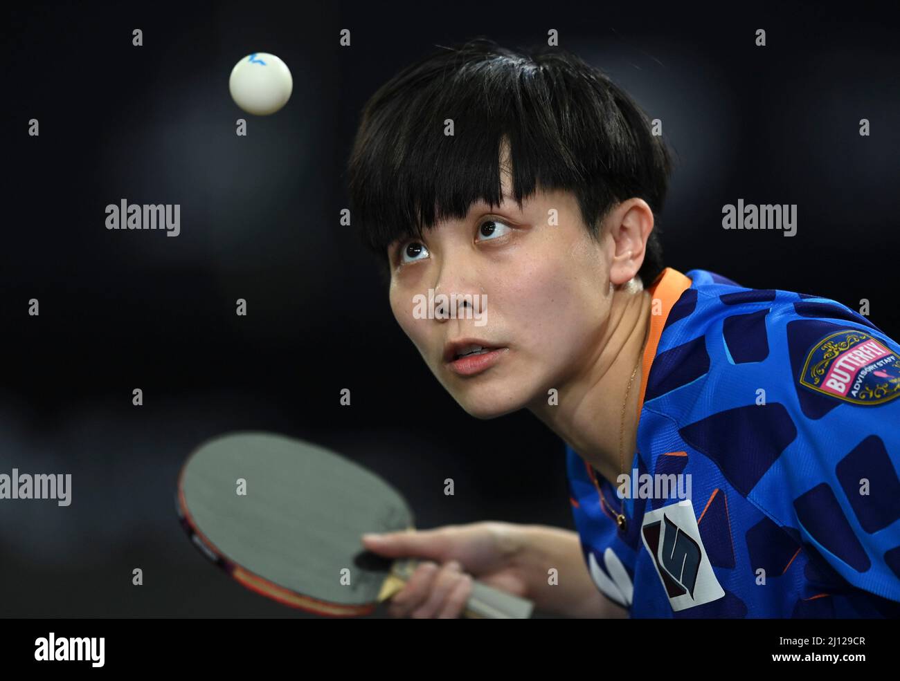 Doha, Qatar. 21st Mar, 2022. Cheng I-Ching of Chinese Taipei competes ...