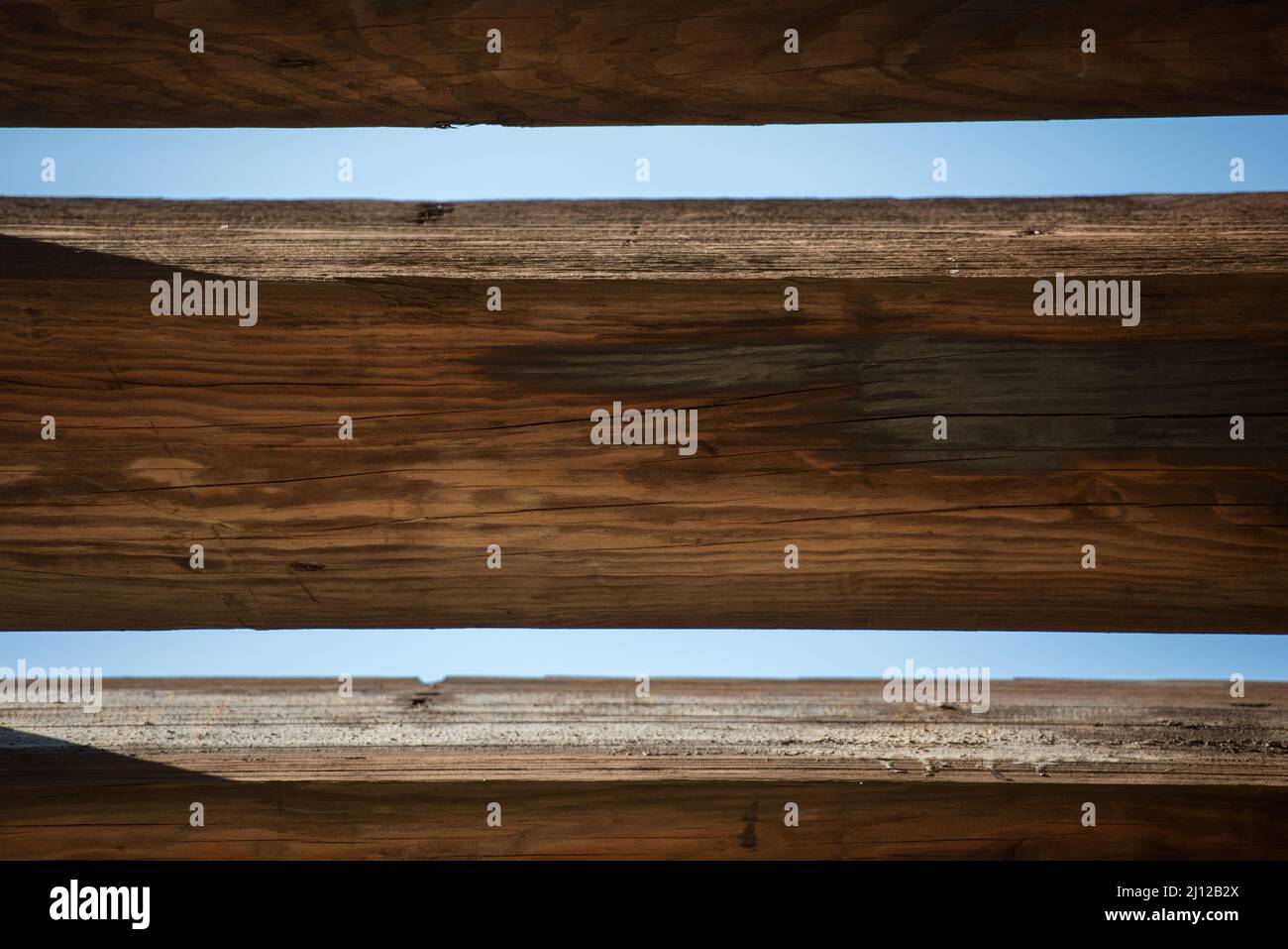 old timber railroad ties from underneath Stock Photo - Alamy
