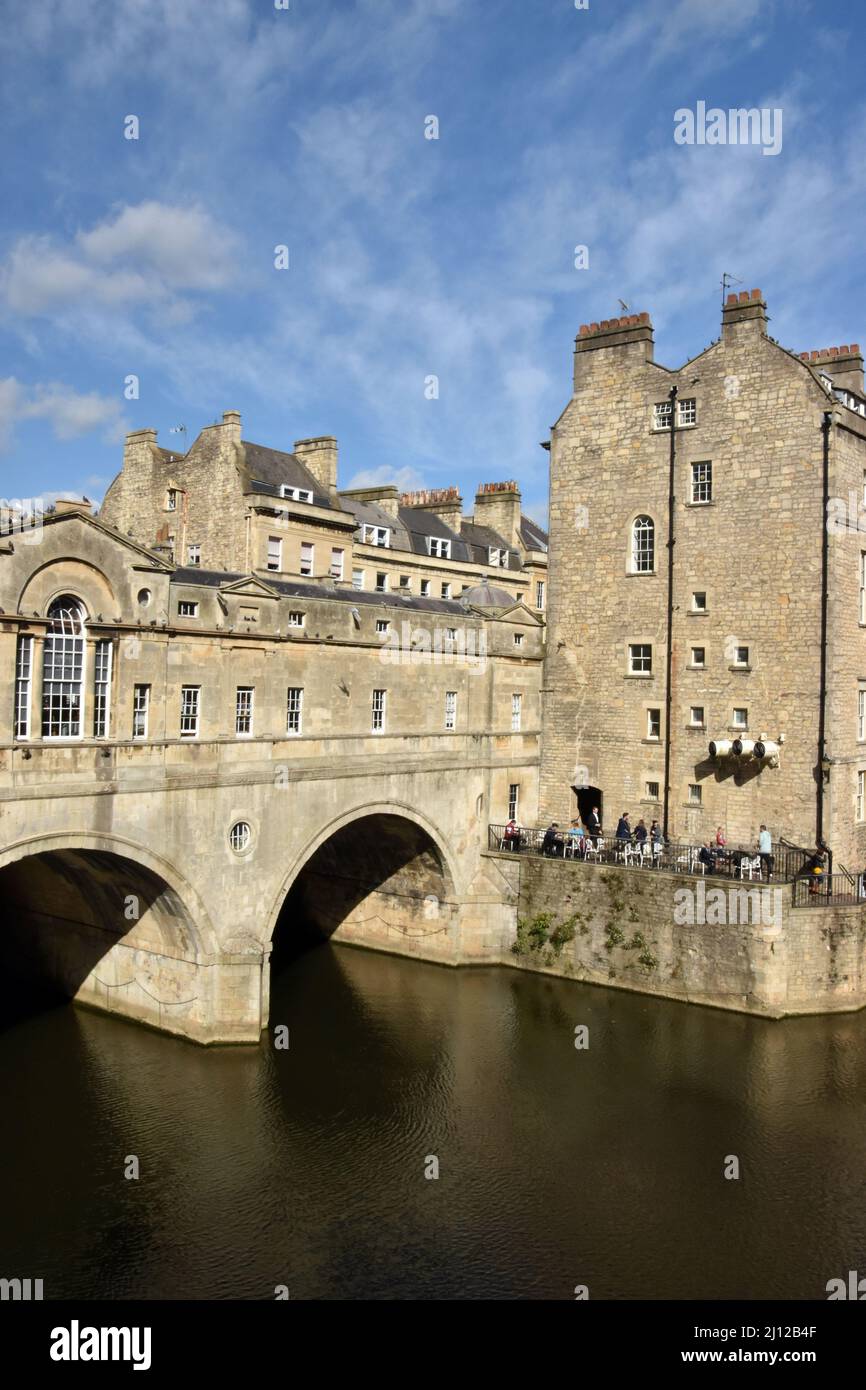 Pulteney Bridge, Bath, England, October 5th, 2017. The bridge was ...