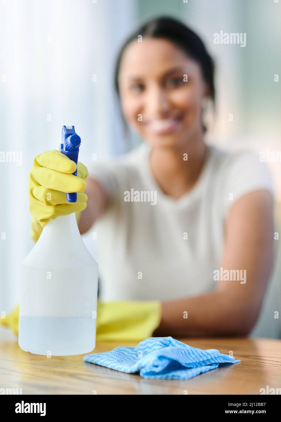 Either you get the germs or the germs get you. Shot of a young woman ...