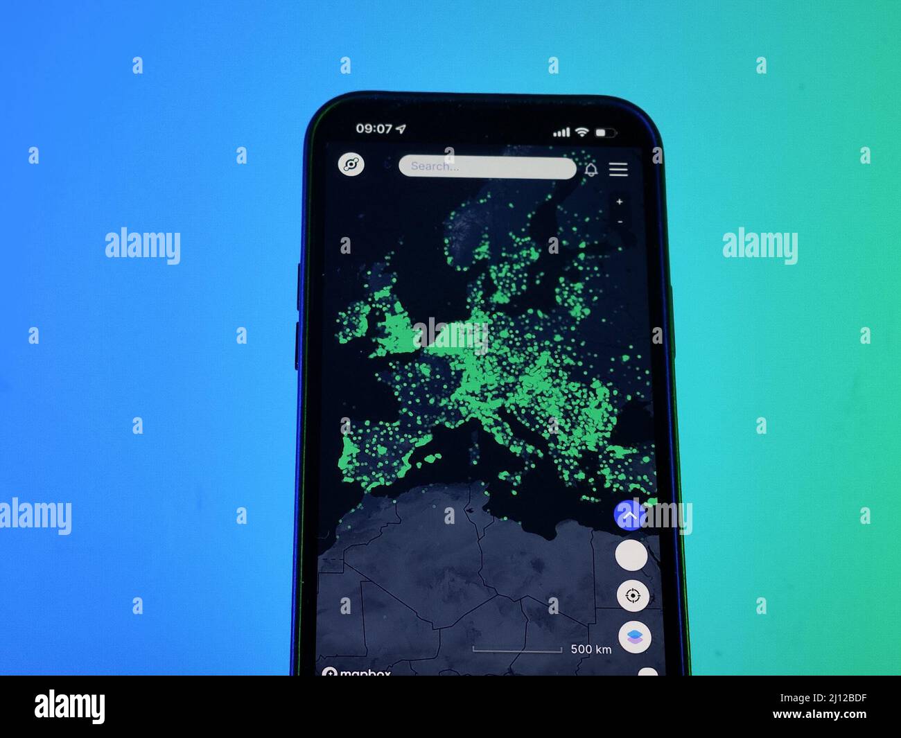 Berlin, Germany. 17th Mar, 2022. A radio hotspot of the Helium network ...