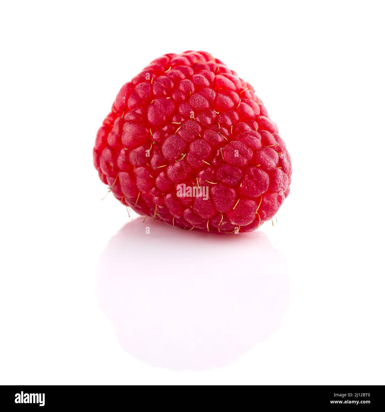 One ripe raspberry isolated on white backdrop Stock Photo - Alamy