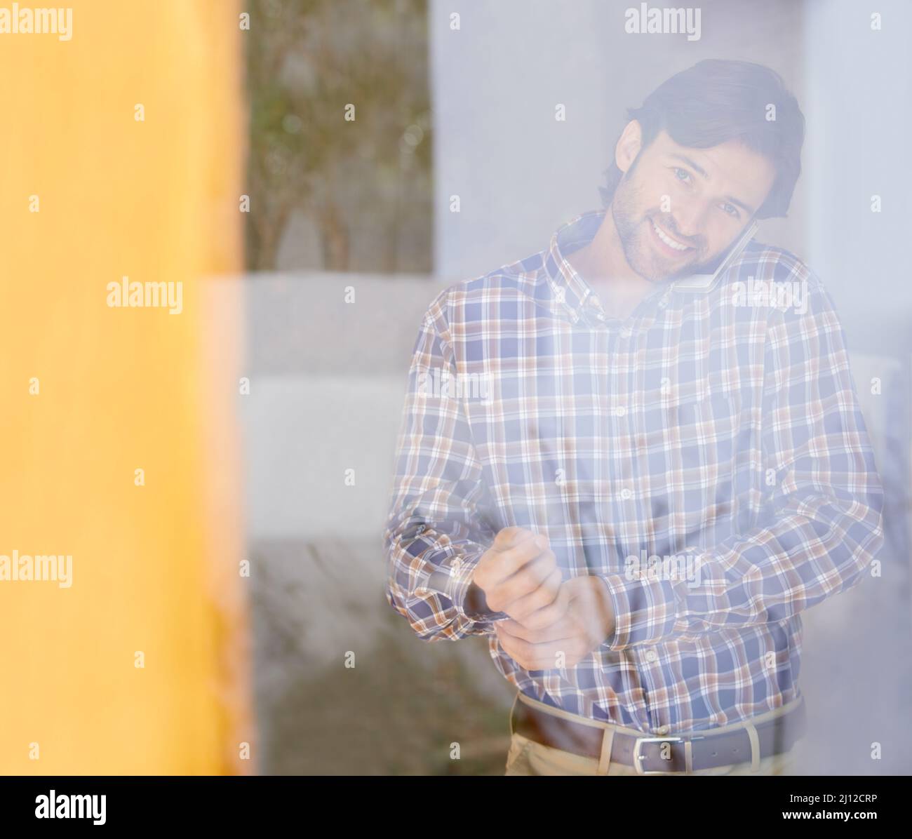 Young man businessman getting dressed for work hi-res stock photography ...