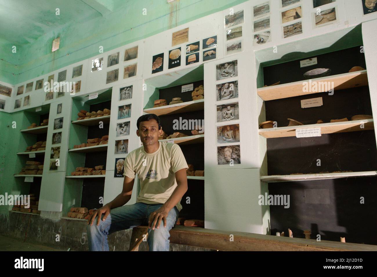 Portrait of Atanu Pradhan, a teacher and local archaeology enthusiast ...