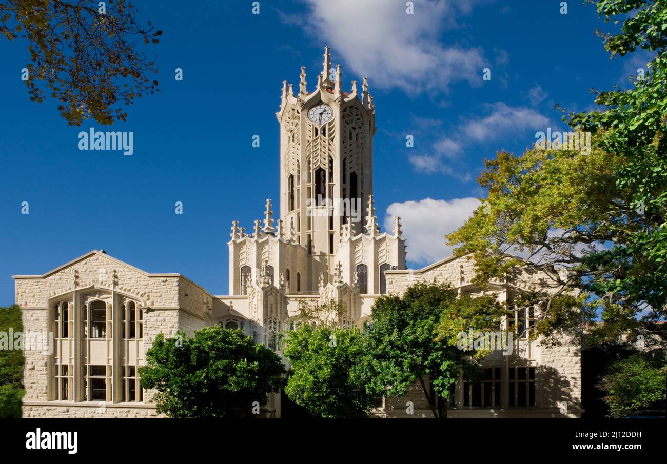 The former Arts Building and clock tower at the University of Auckland ...